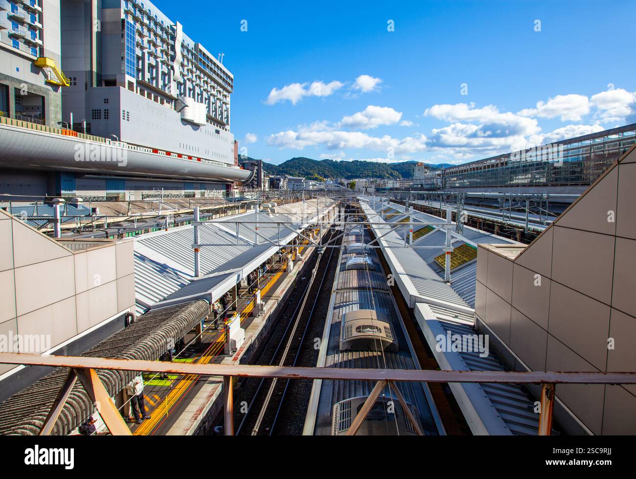 Osaka train station in Japan, view looking down Stock Photo - Alamy