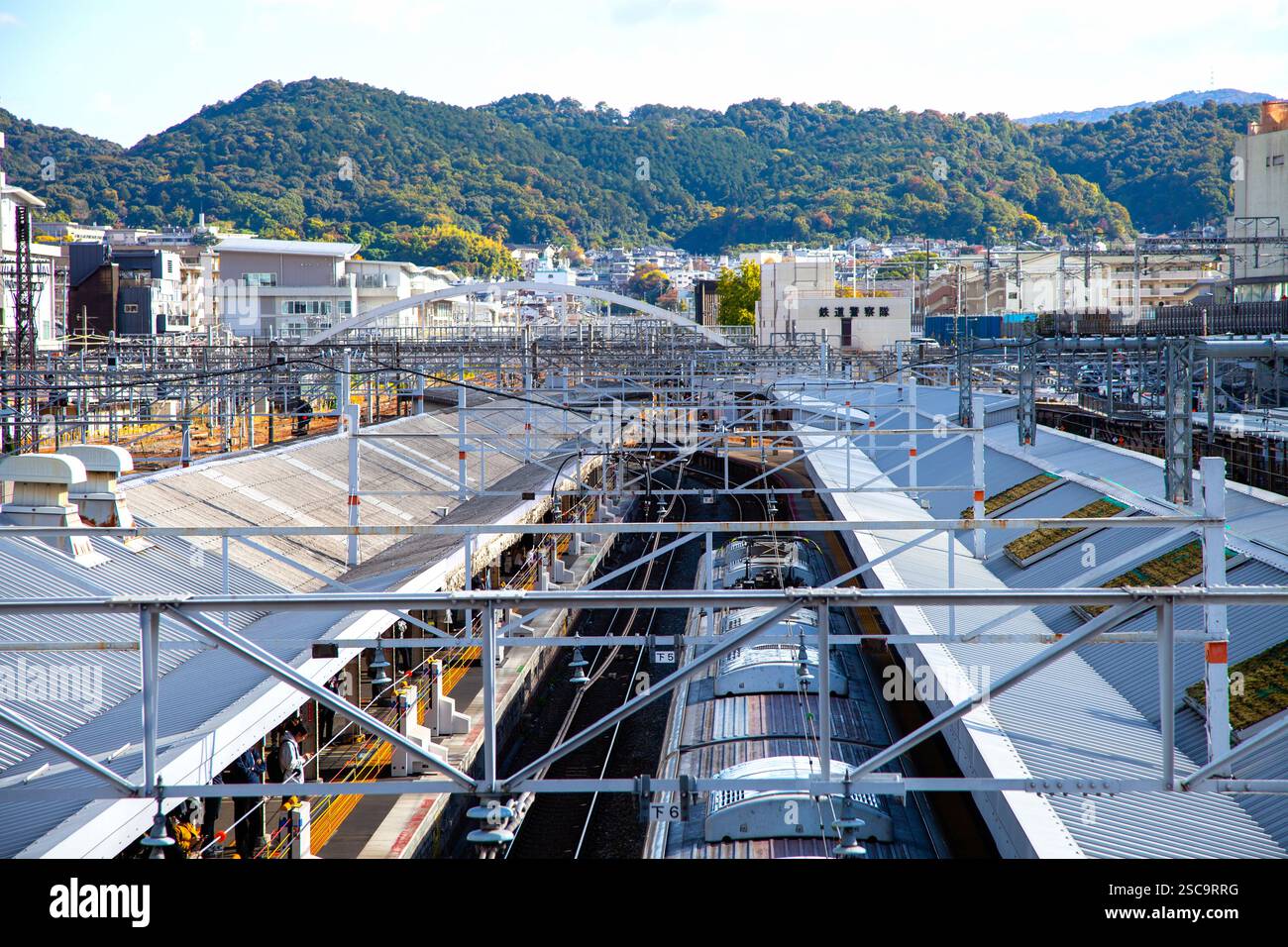 Osaka train station in Japan, view looking down Stock Photo - Alamy