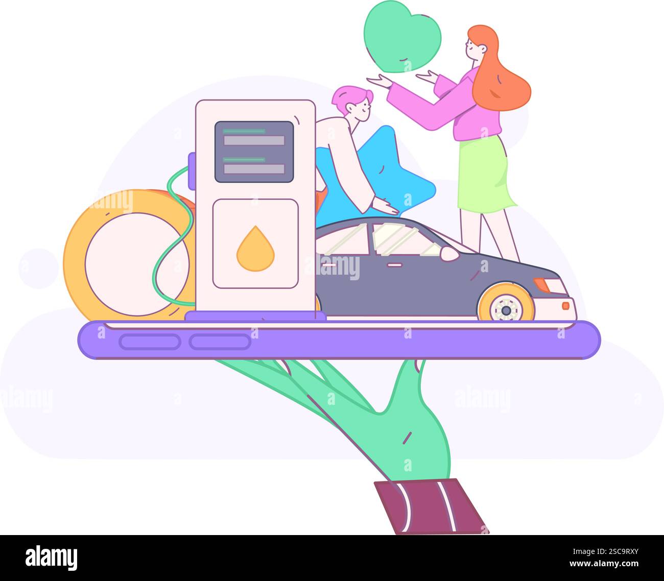 Vector Internet operation hand-drawn illustration of people getting ...