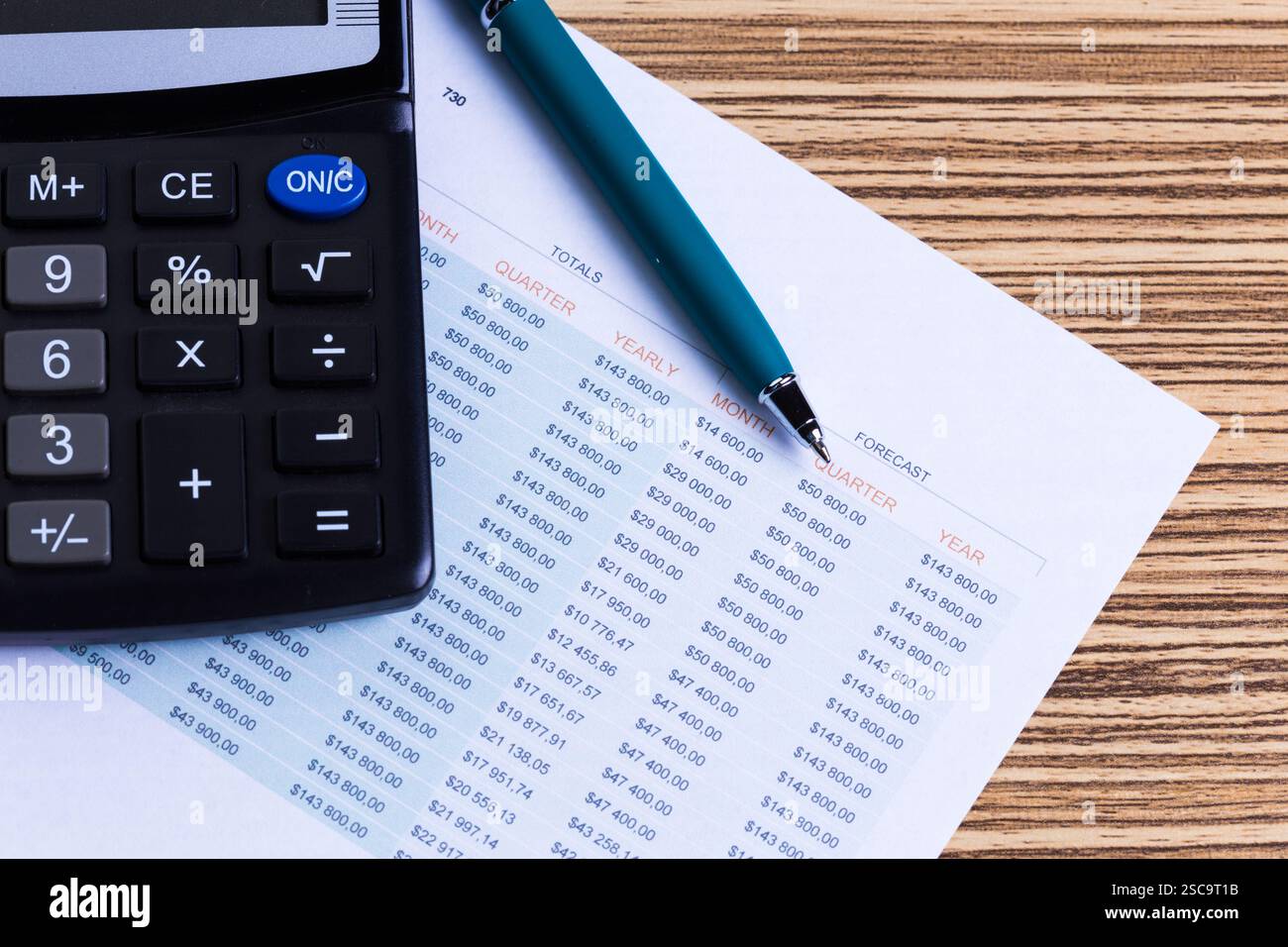 Graphs and Calculator Stock Photo - Alamy