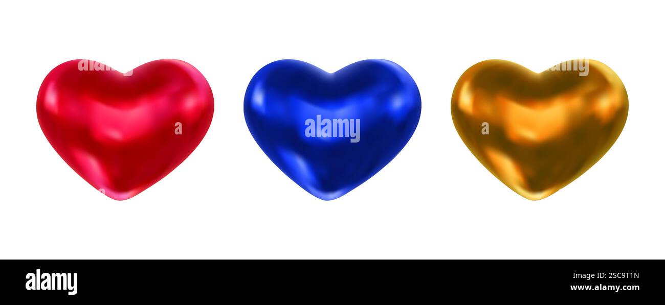 Set blue love heart hi-res stock photography and images - Alamy