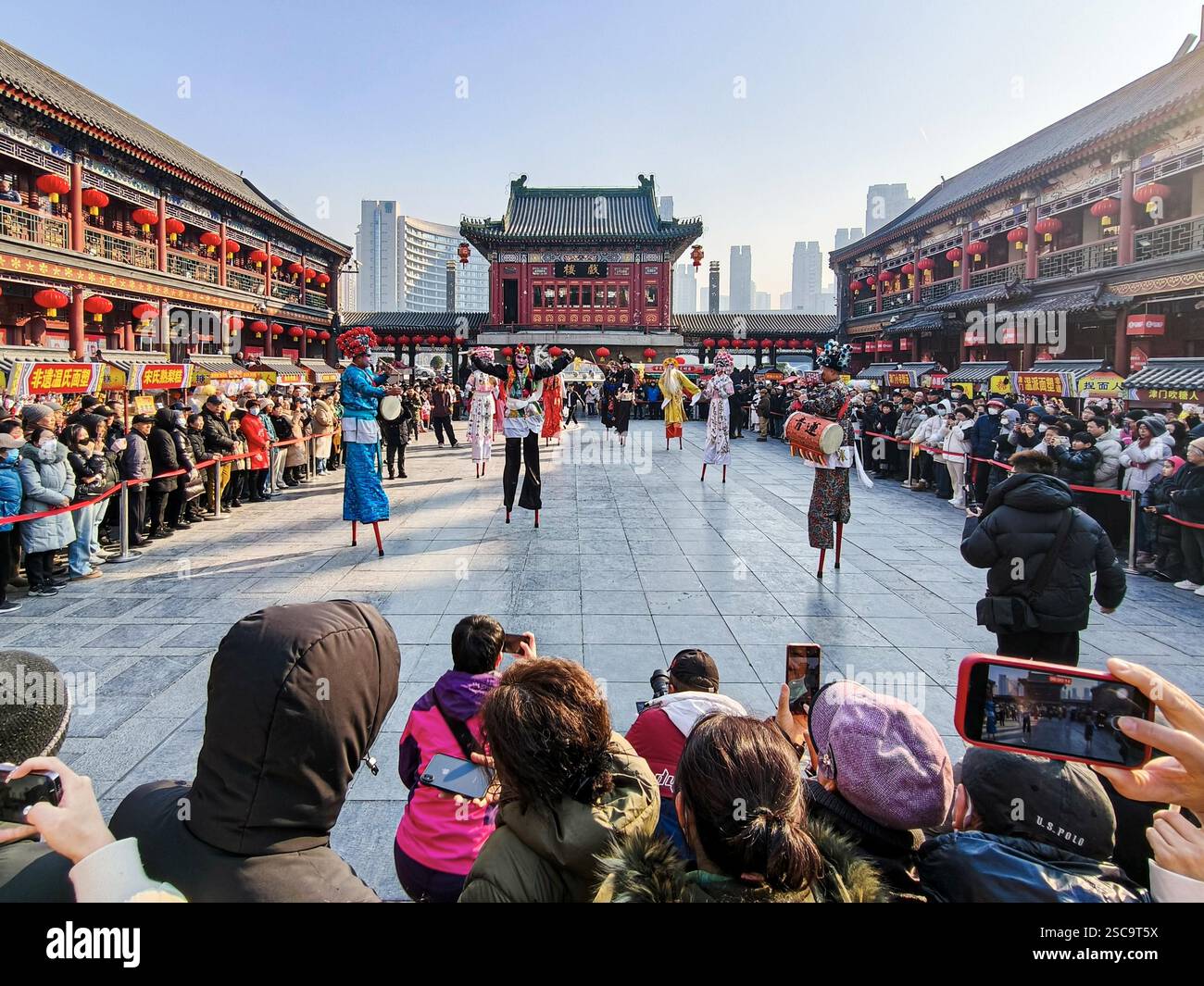 People stroll in the ancient block to celebrate the Spring Festival in ...