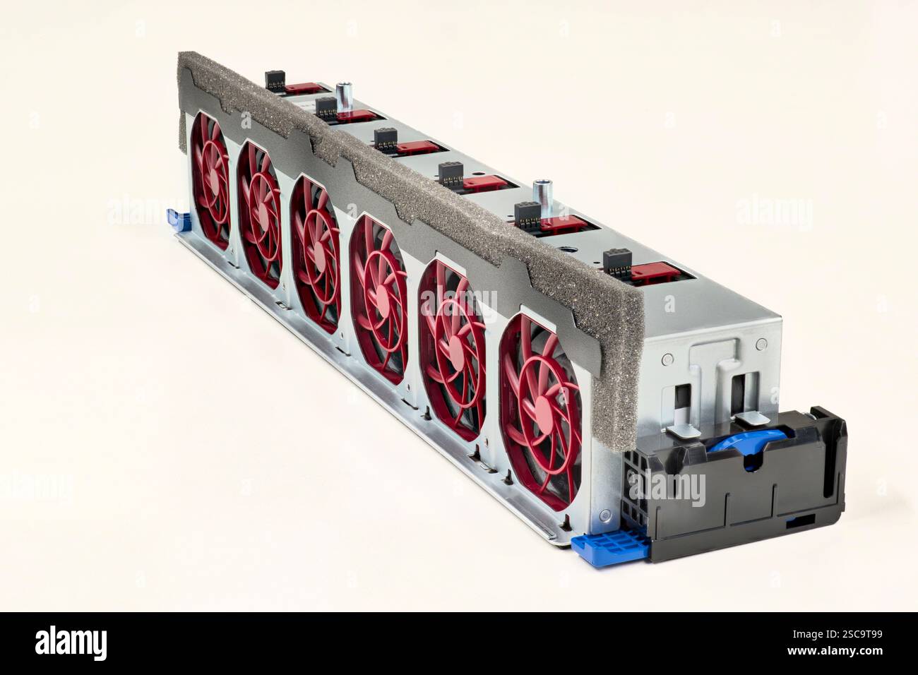 Six fan cage assembly backplane board computer hard drive components ...