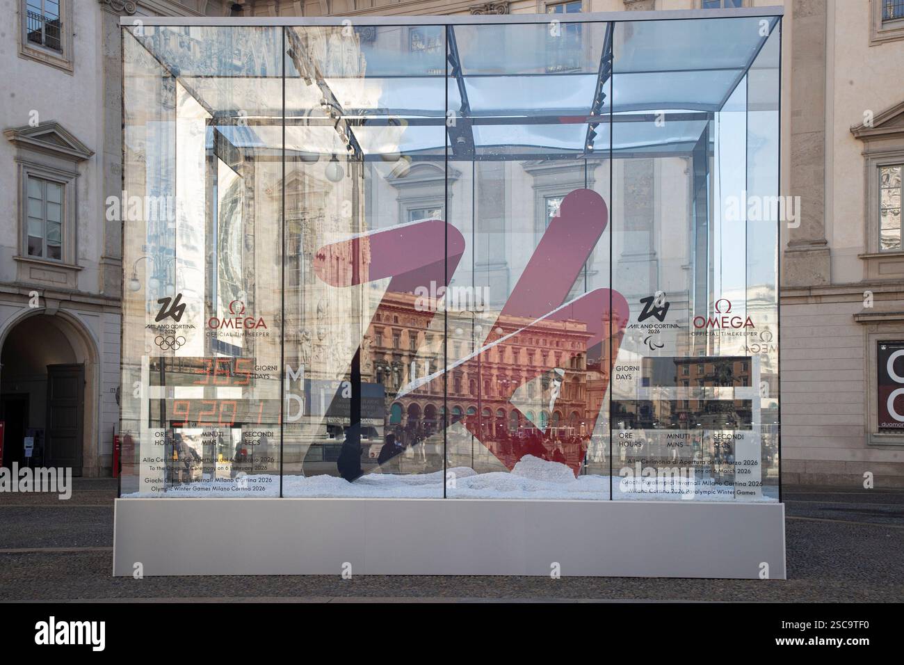 Milano, Italia. 06th Feb, 2025. Countdown Orologio Olimpiadi 2026Milano ...