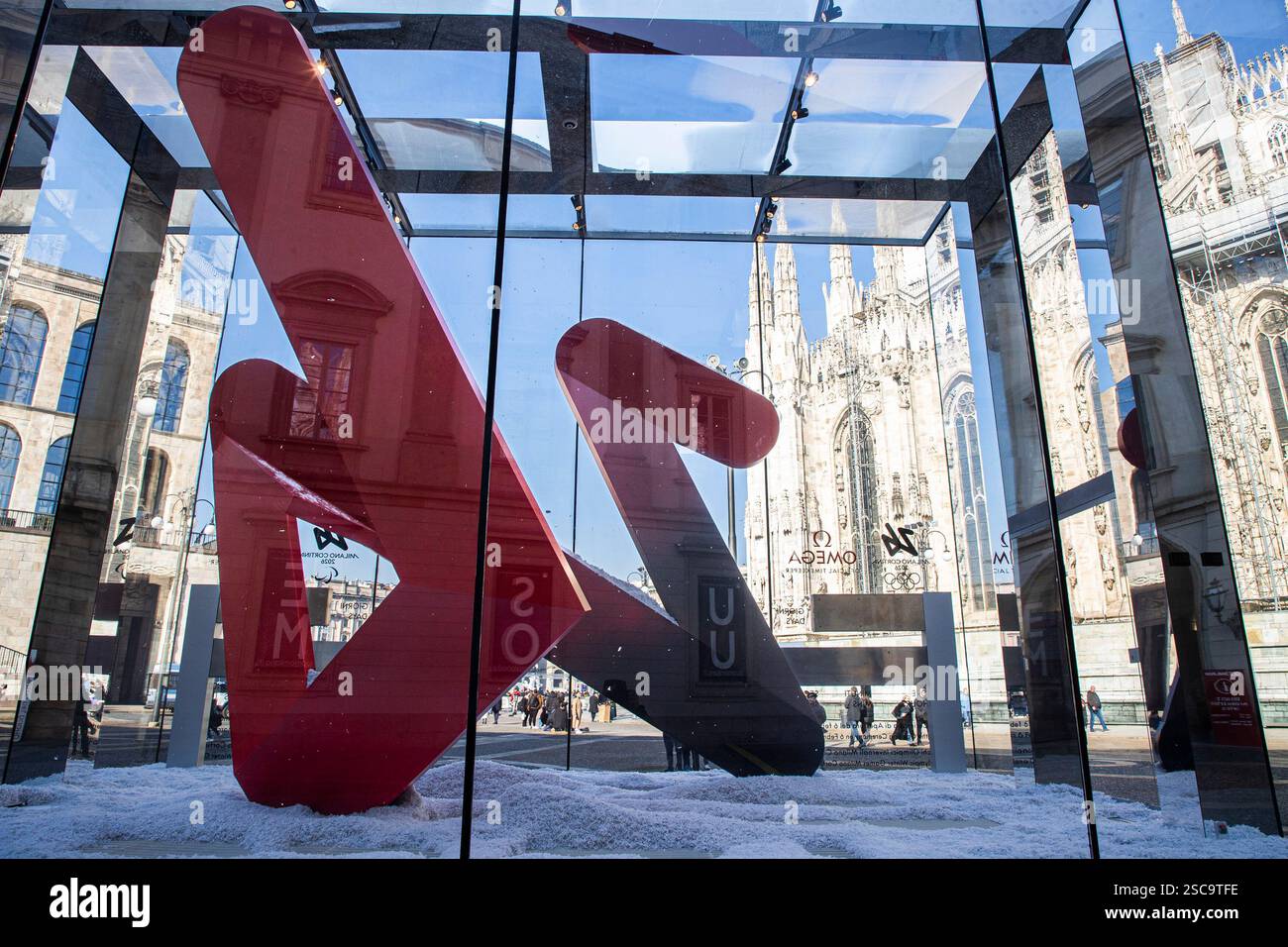 Milano, Italia. 06th Feb, 2025. Countdown Orologio Olimpiadi 2026Milano ...