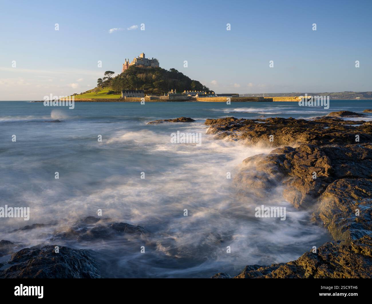 St.Michaels Mount Winter Light Sunrise Stock Photo - Alamy