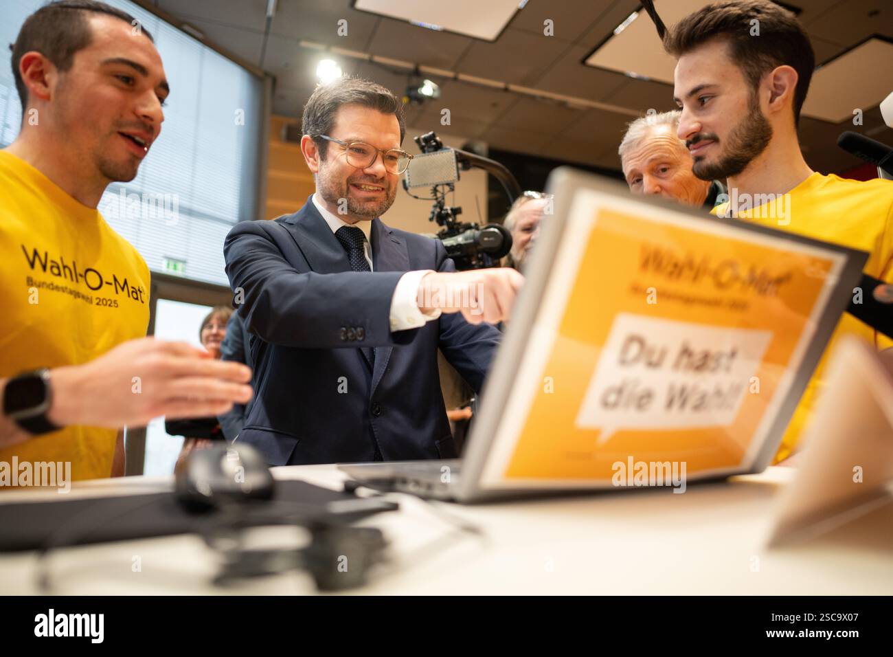 06 February 2025, Berlin: Marco Buschmann (2nd from left), FDP ...