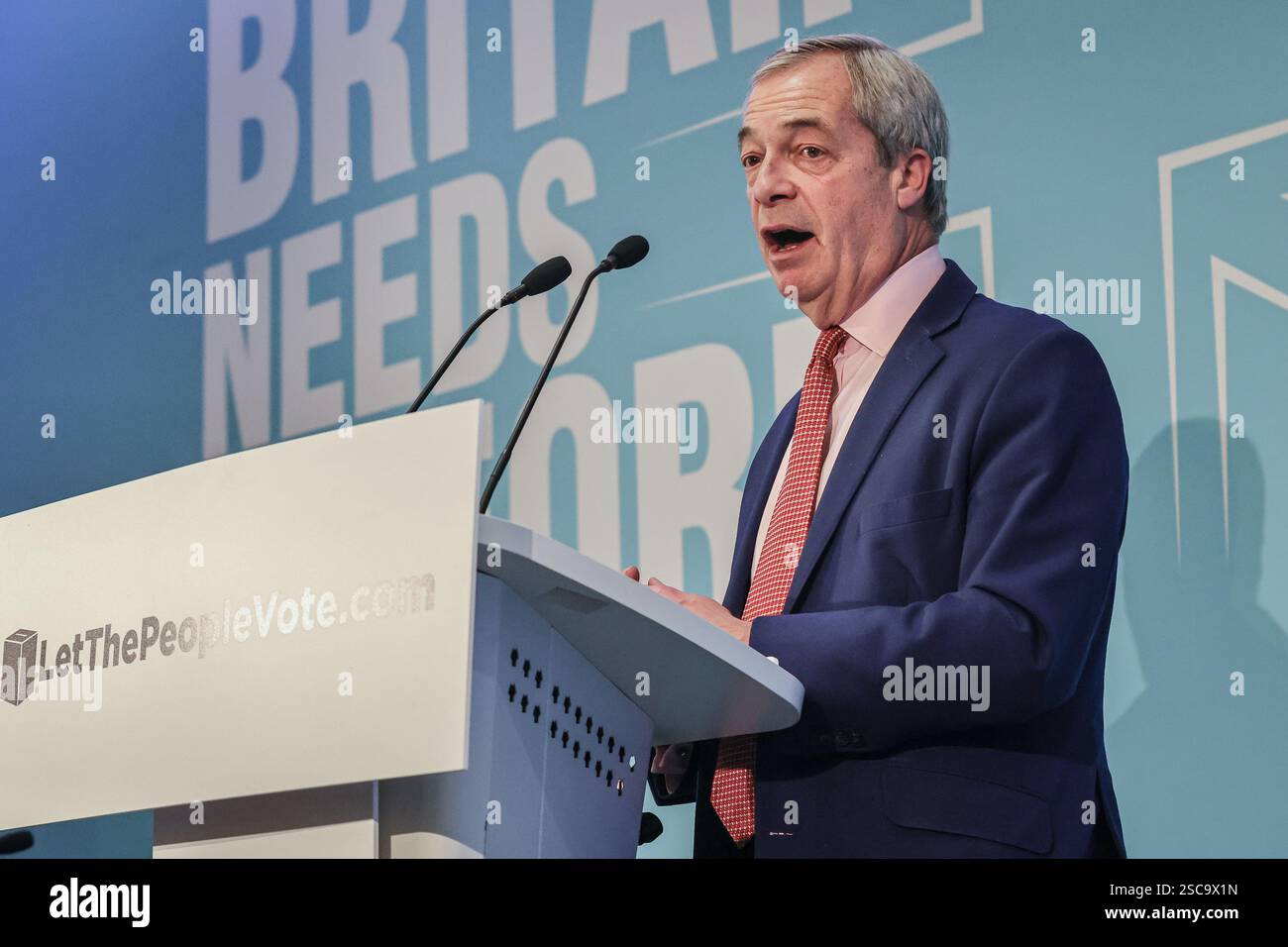 London, UK. 05th Feb, 2025. Nigel Farage, party founder and MP for ...