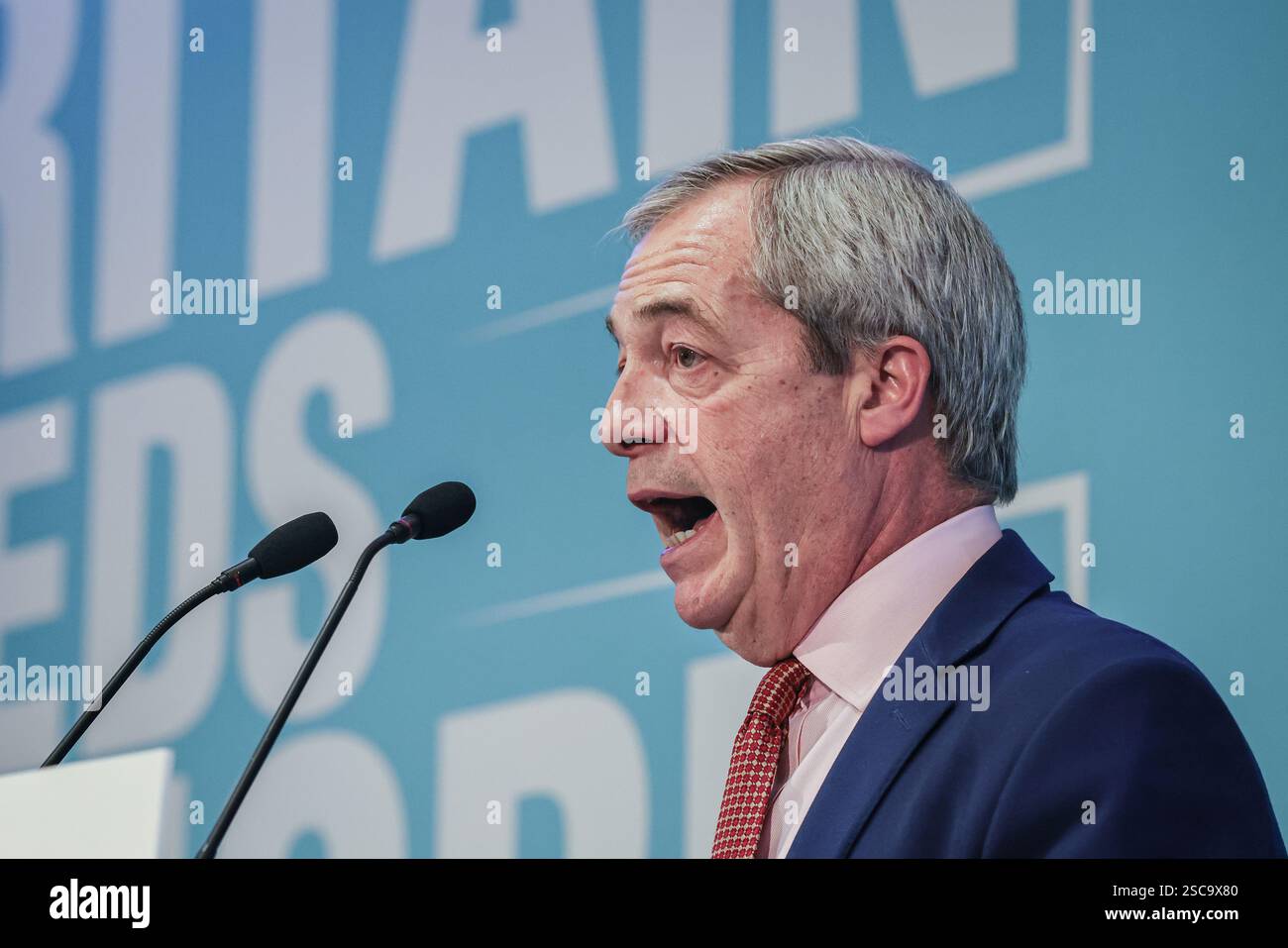 London, UK. 05th Feb, 2025. Nigel Farage, party founder and MP for ...