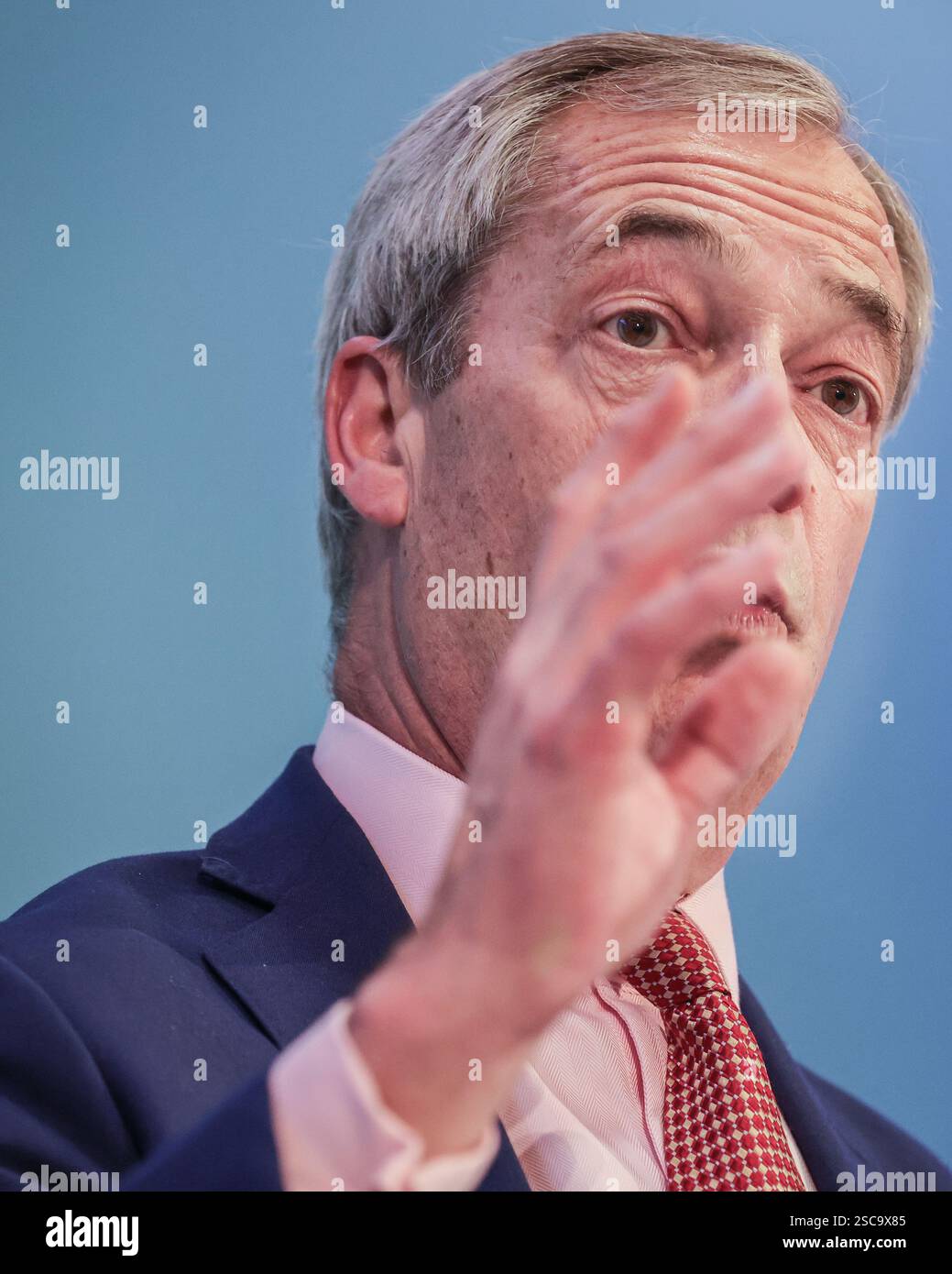 London, UK. 05th Feb, 2025. Nigel Farage, party founder and MP for ...