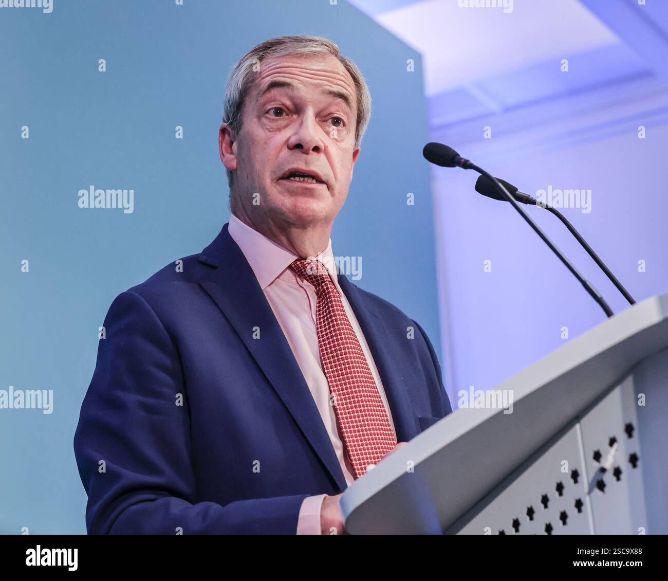 London, UK. 05th Feb, 2025. Nigel Farage, party founder and MP for ...