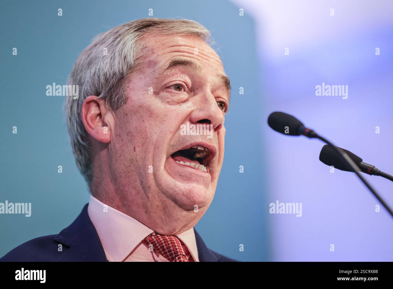 London, UK. 05th Feb, 2025. Nigel Farage, party founder and MP for ...
