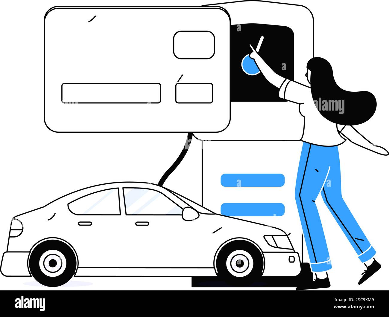 Vector Internet operation hand-drawn illustration of people getting ...