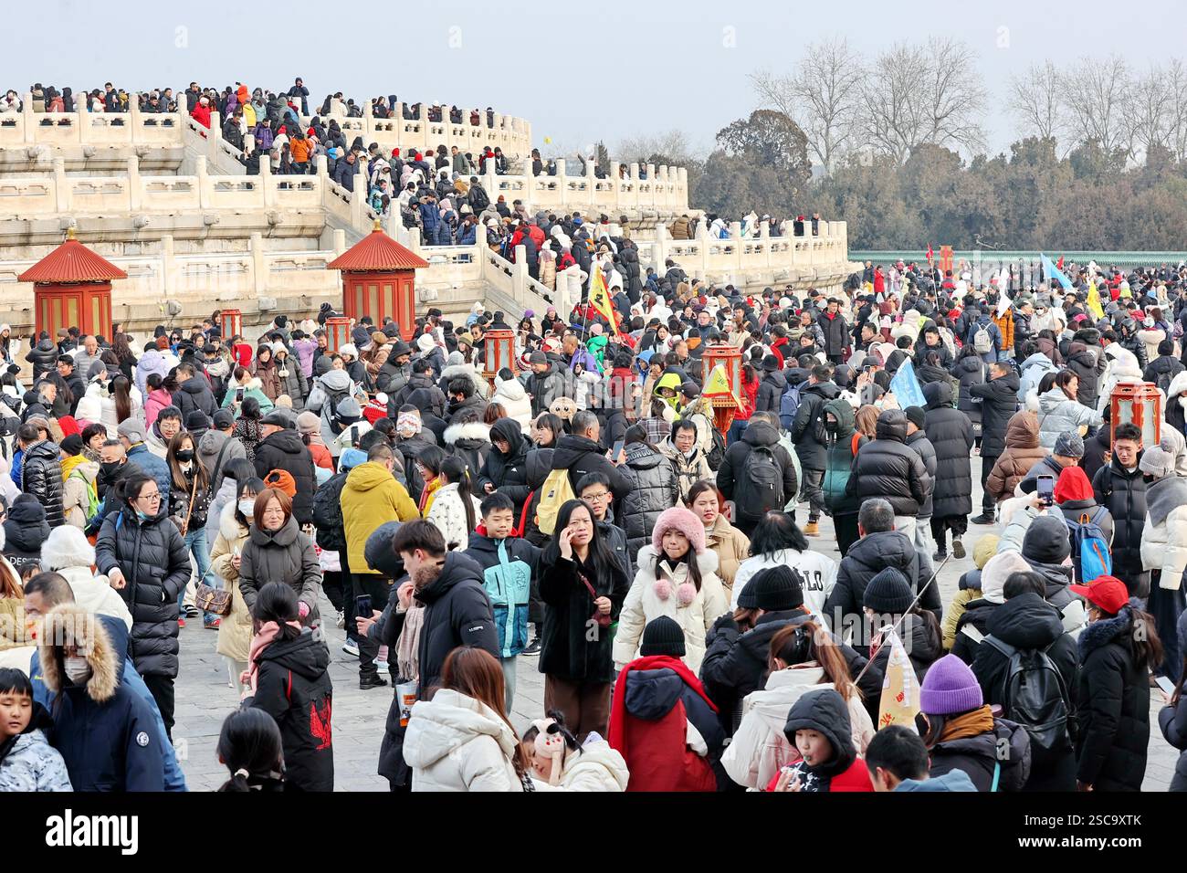 Tourists visit Tiantan Park during the Spring Festival holidays ...