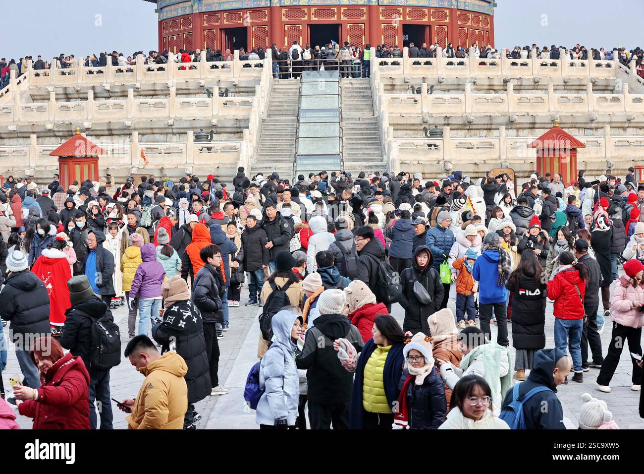 Tourists visit Tiantan Park during the Spring Festival holidays ...