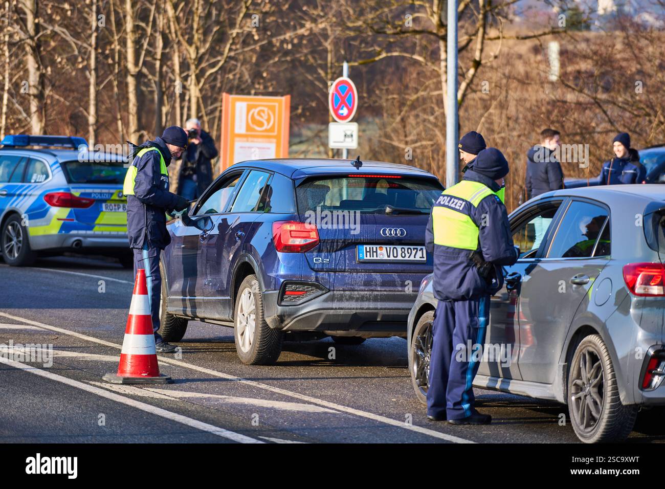 Oberaudorf, Bavaria, Germany - February 6, 2025: Border control by the ...