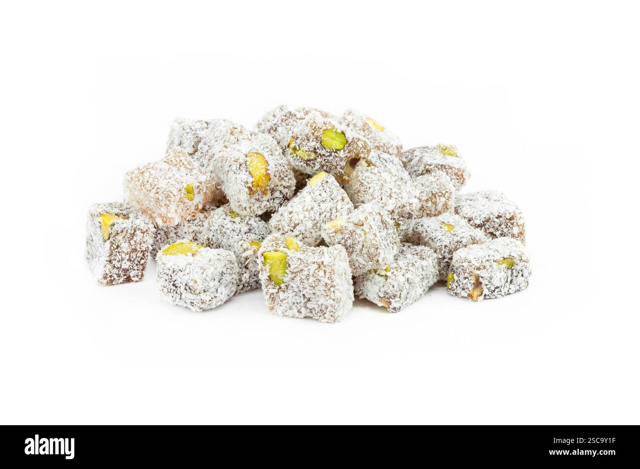Turkish delight isolated on white background, traditional turkish sweet ...