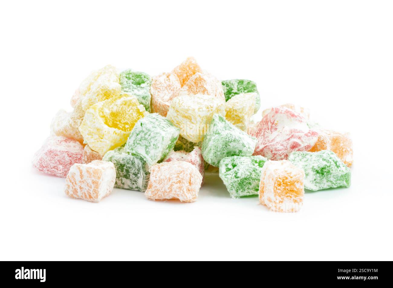 Turkish delight isolated on white background, traditional turkish sweet ...