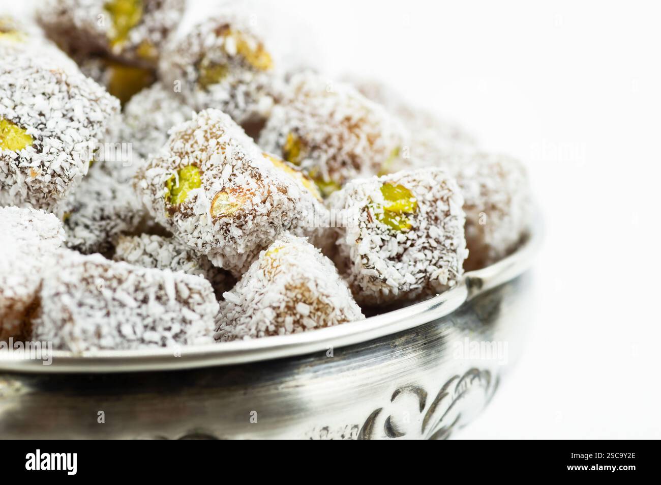 Turkish delight in hollowware, traditional turkish sweet double roasted ...