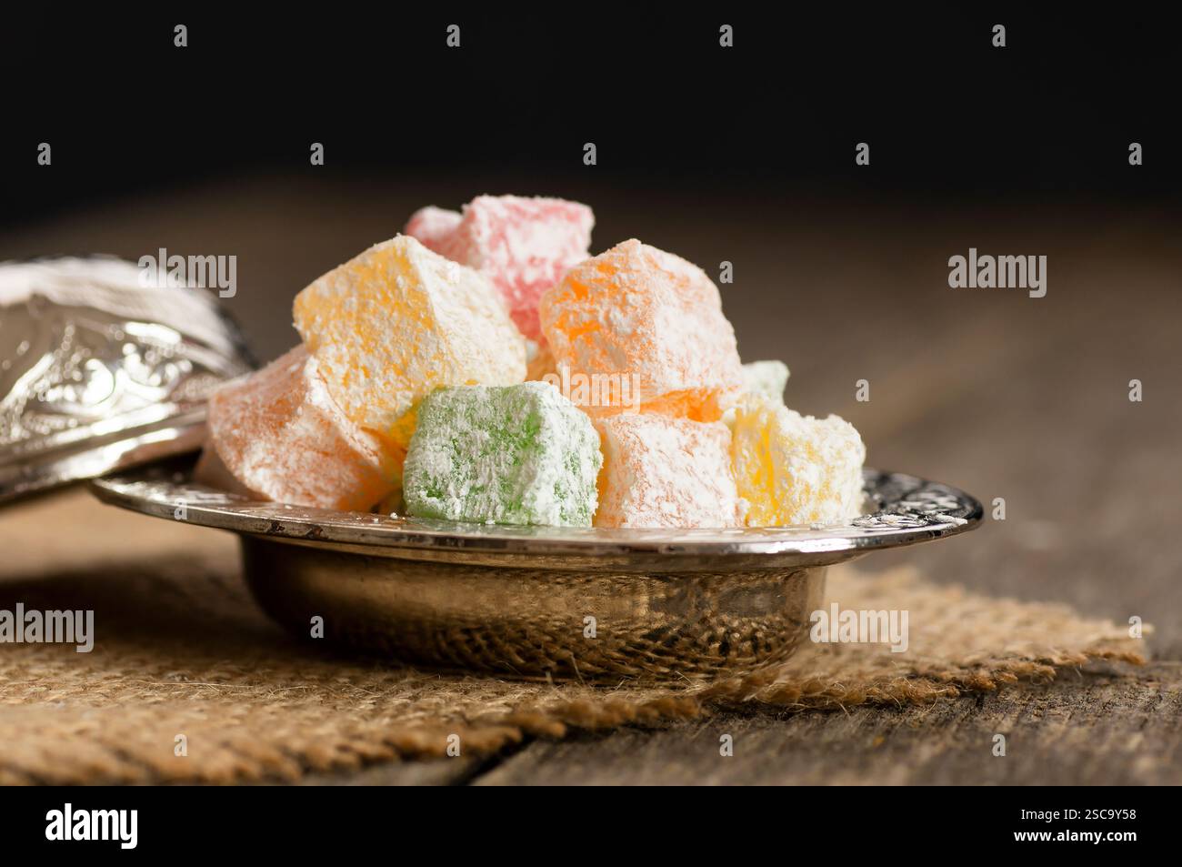 Turkish delight in hollowware, traditional turkish sweet double roasted ...