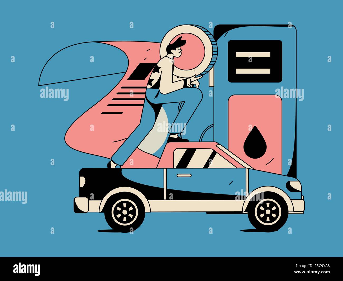 Vector Internet operation hand-drawn illustration of people getting ...