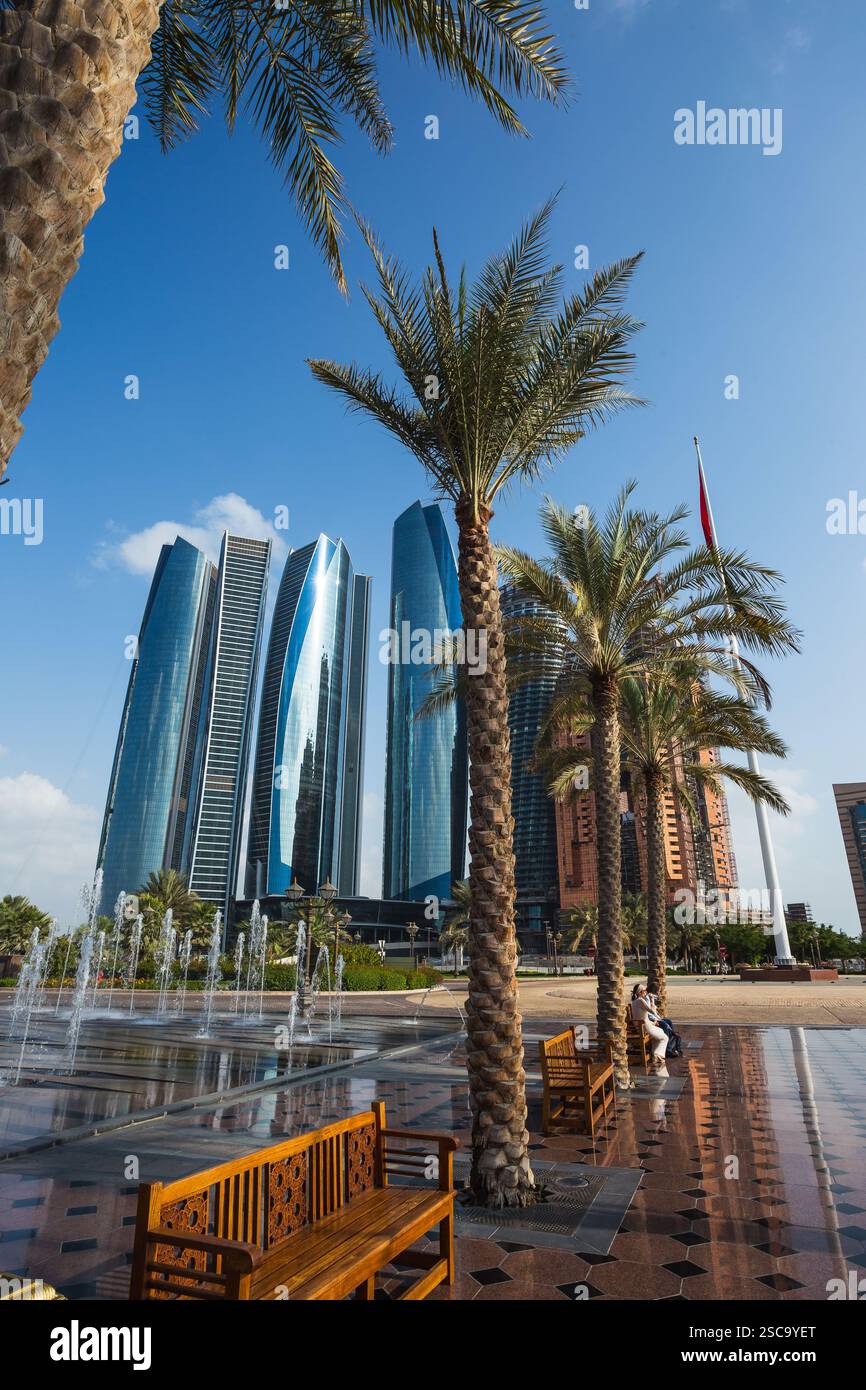 ABU DHABI, UAE - NOVEMBER 5: Etihad Towers on November 5, 2013 in Abu ...