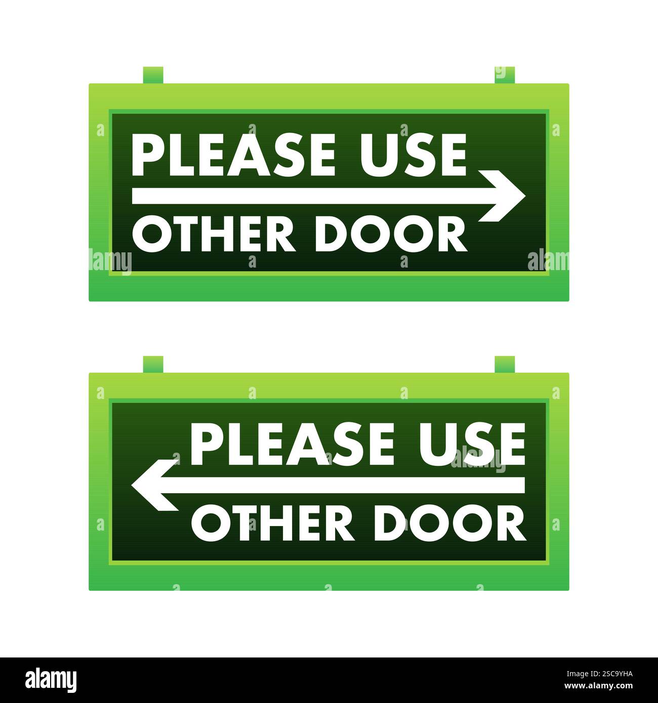 Please use other door sign indicating alternative entrance with arrows ...