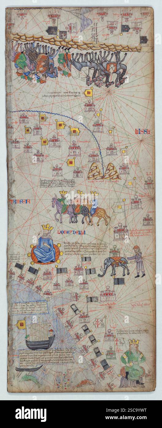 Sheet 10 of 12, Catalan Atlas attributed to Abraham Cresques. Date 1375 ...