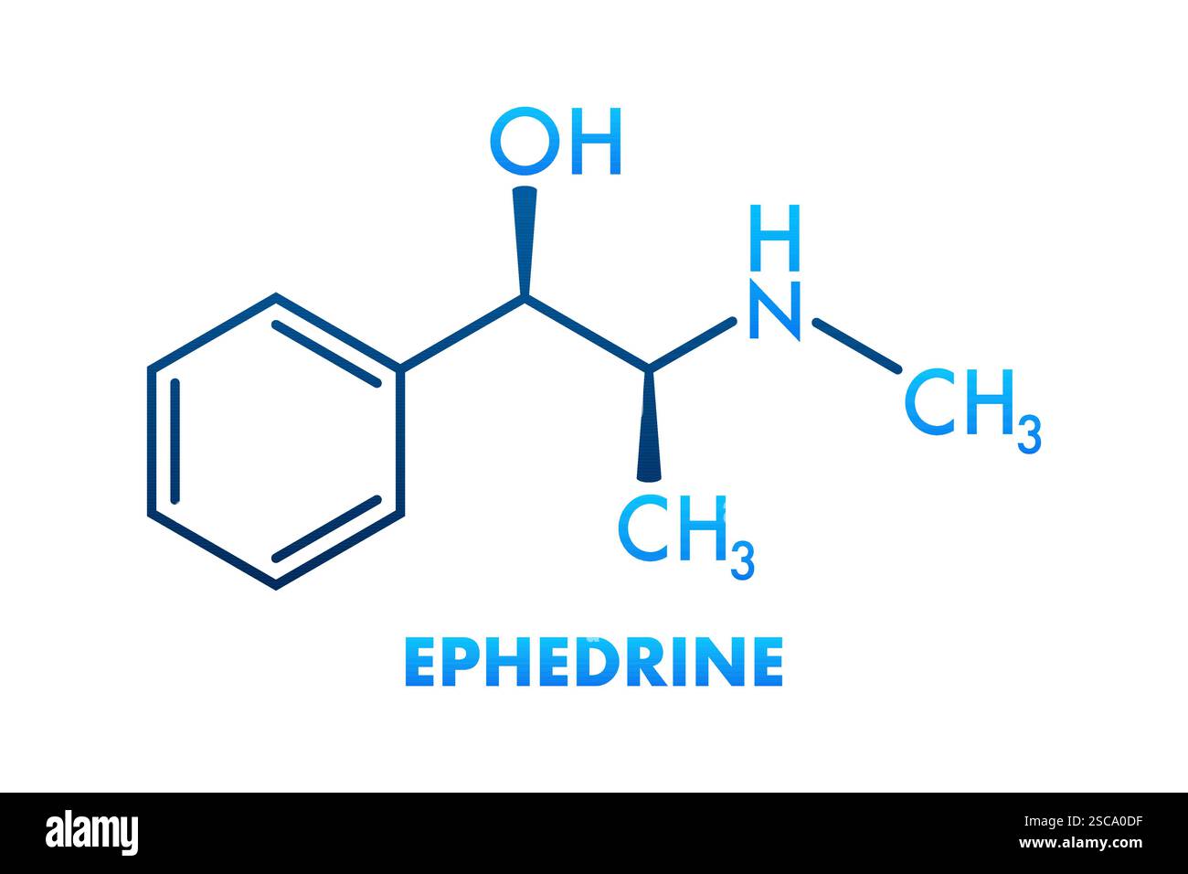Ephedrine Molecular Structure with Chemical Formula C10H15NO Stock ...