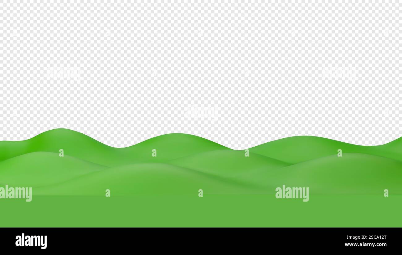 3d green hills and grass. Minimal summer landscape design element ...
