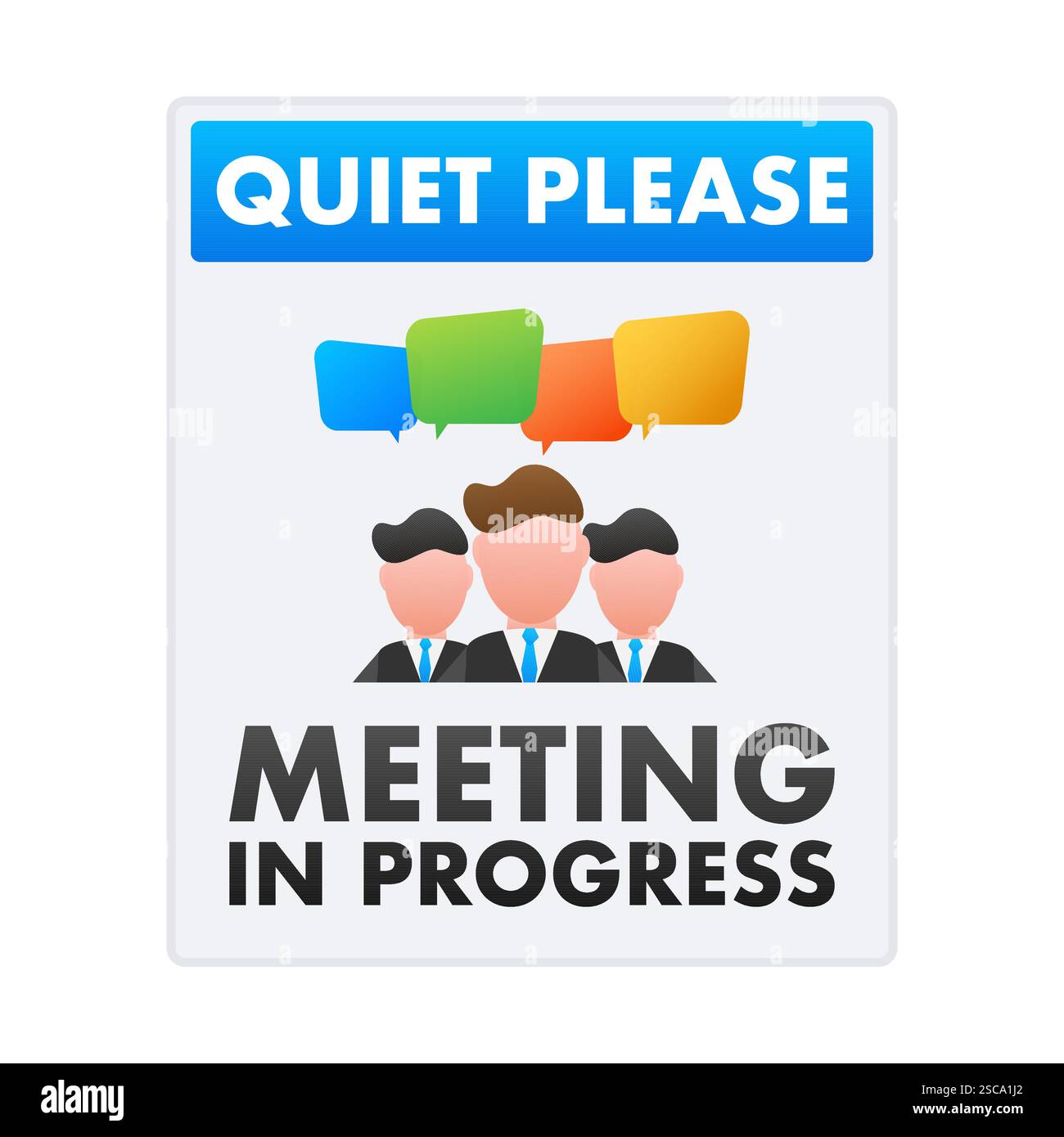 Business People Having a Meeting in Progress, Quiet Please Stock Vector ...