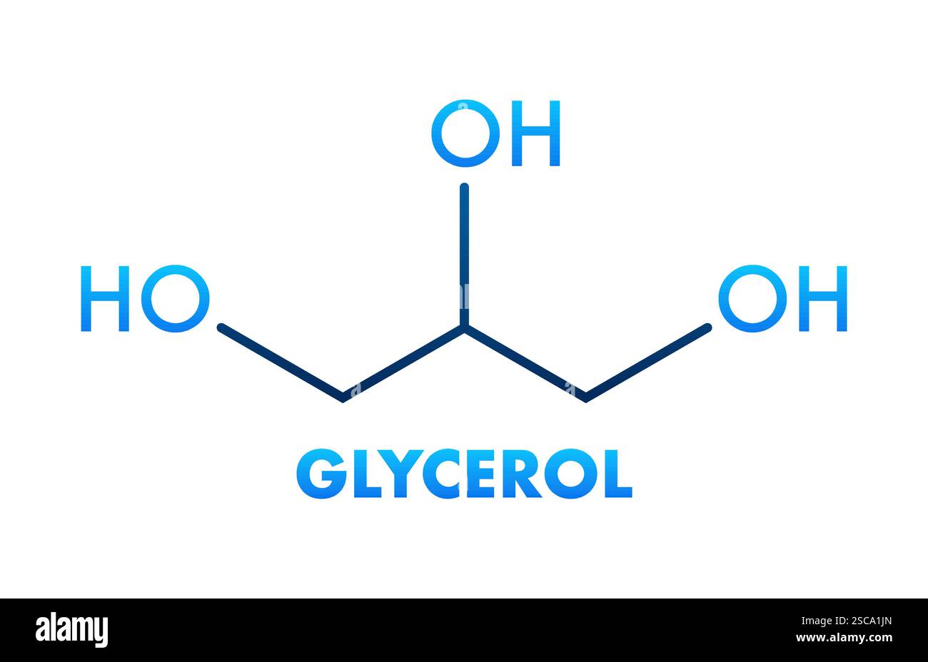 Glycerol Molecular Structure with Hydroxyl Groups forming Sugar Alcohol ...