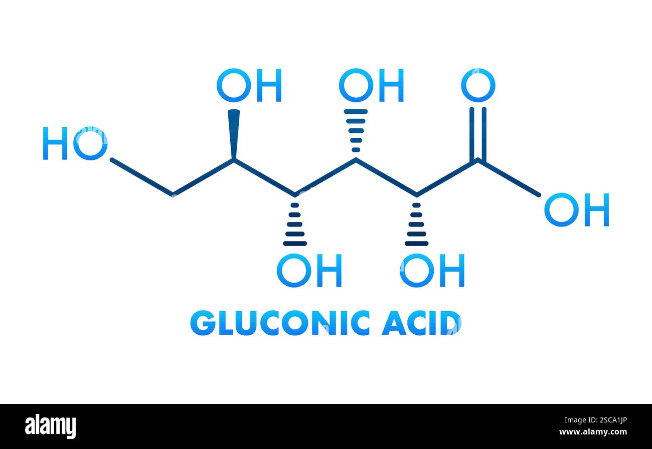 Gluconic Acid Molecular Structure with Chemical Formula Stock Vector ...