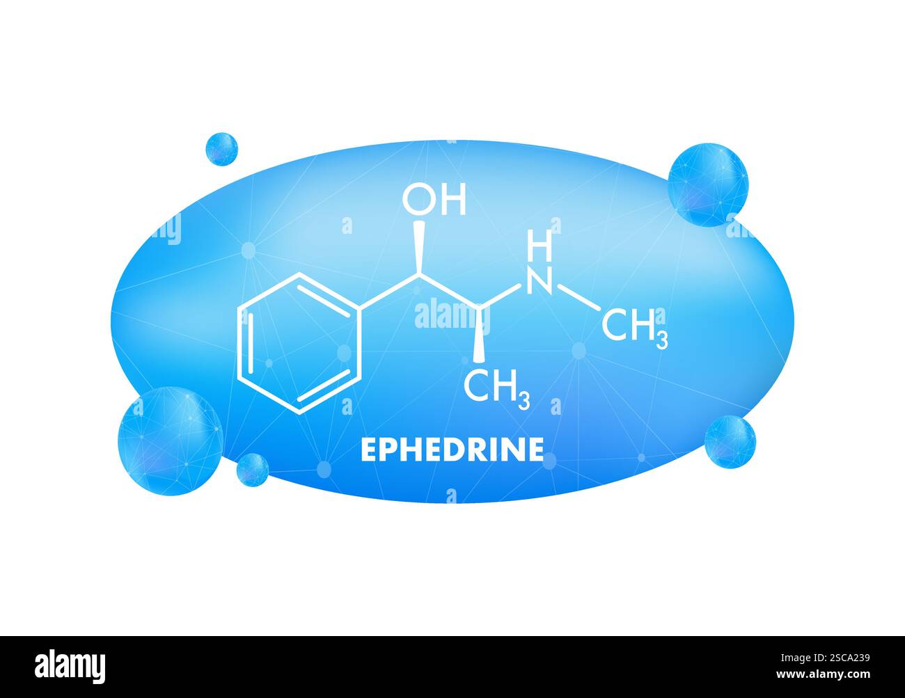 Ephedrine Chemical Formula and Geometric Blue Shapes Representing ...