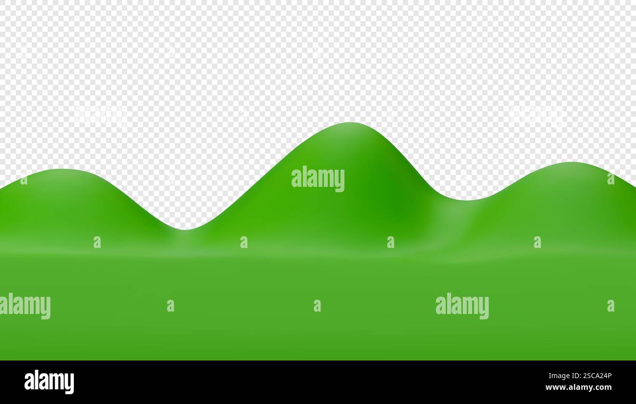 3d green hills and grass. Minimal summer landscape design element ...