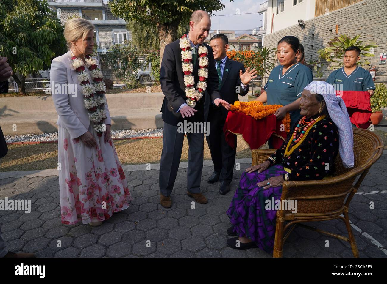 The Duke and Duchess of Edinburgh speak to Ash Kumari Tamang, a 104 ...