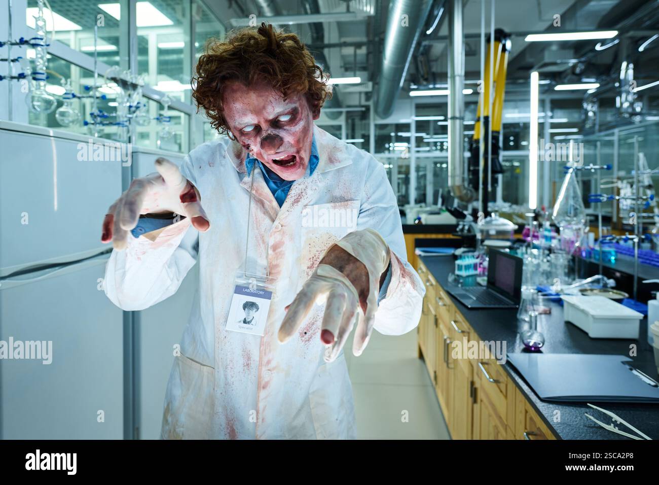 Monstrous Male Zombie Walking Towards Camera Stock Photo - Alamy