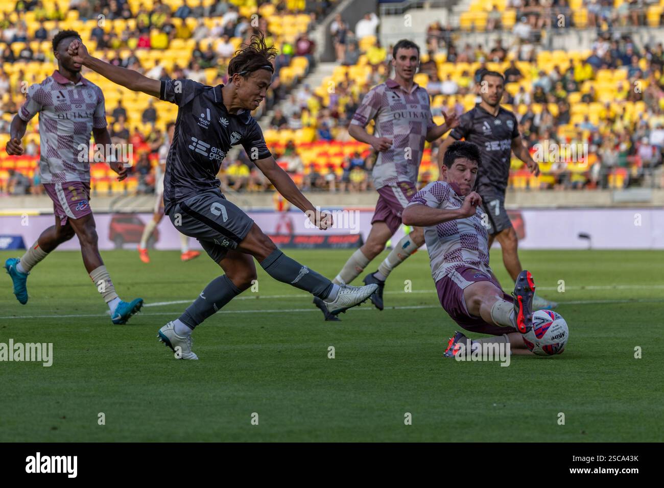 Wellington, New Zealand. , . Hideki Ideshi (9, Wellington Phoenix) has ...