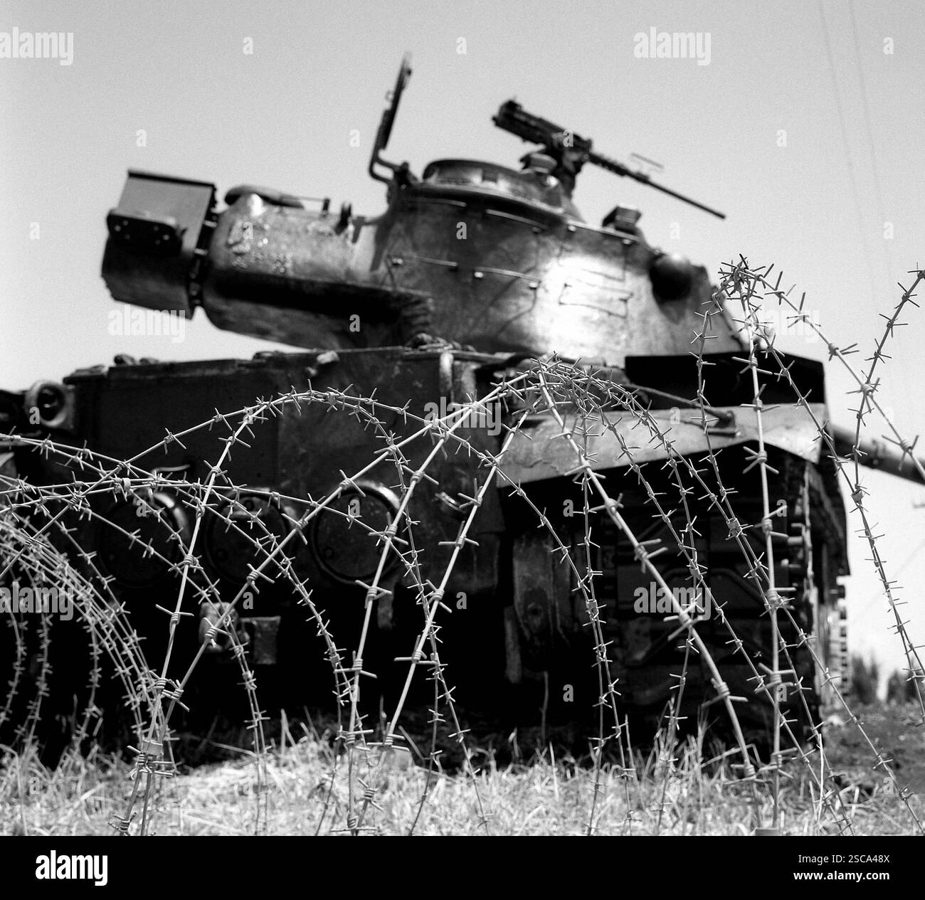Syrian tank destroyed in the 1967 war at the Golan in 1968. In the ...