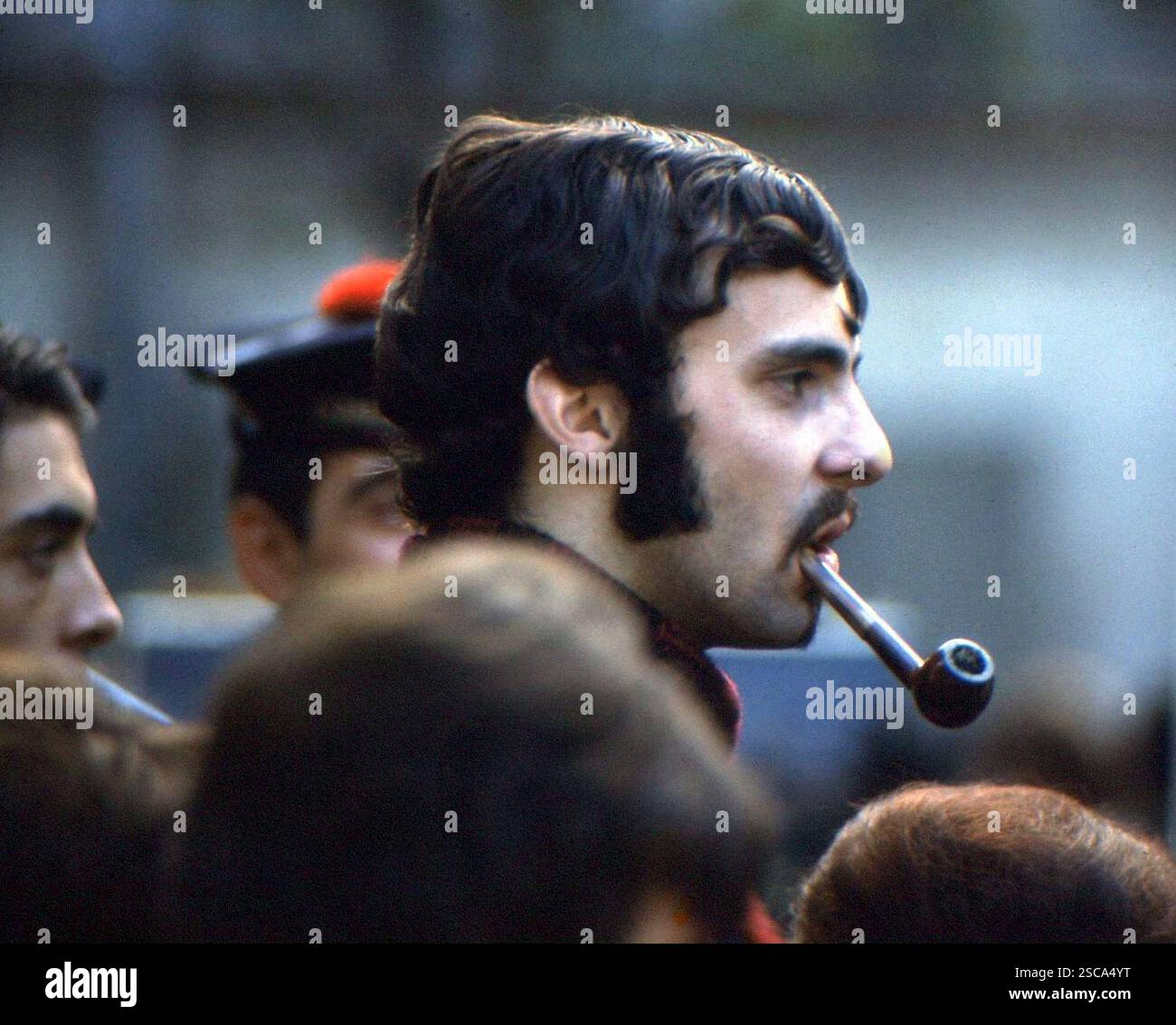 Man with pipe and sideburns at the Place du Tertre in Paris Stock Photo ...