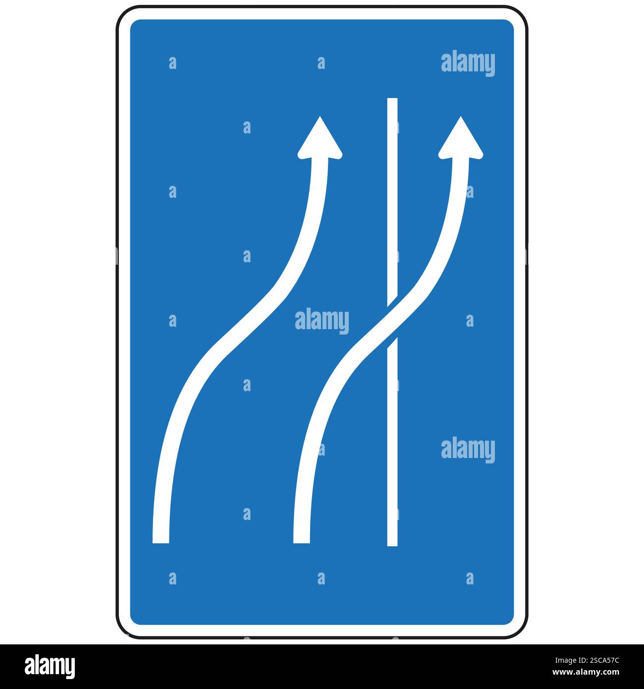 Two lane highway merging Cut Out Stock Images & Pictures - Alamy