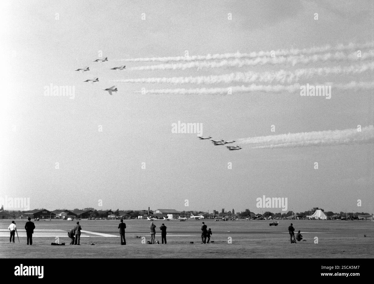 Farnborough International Airshow. Picture shows two jet squadrons ...