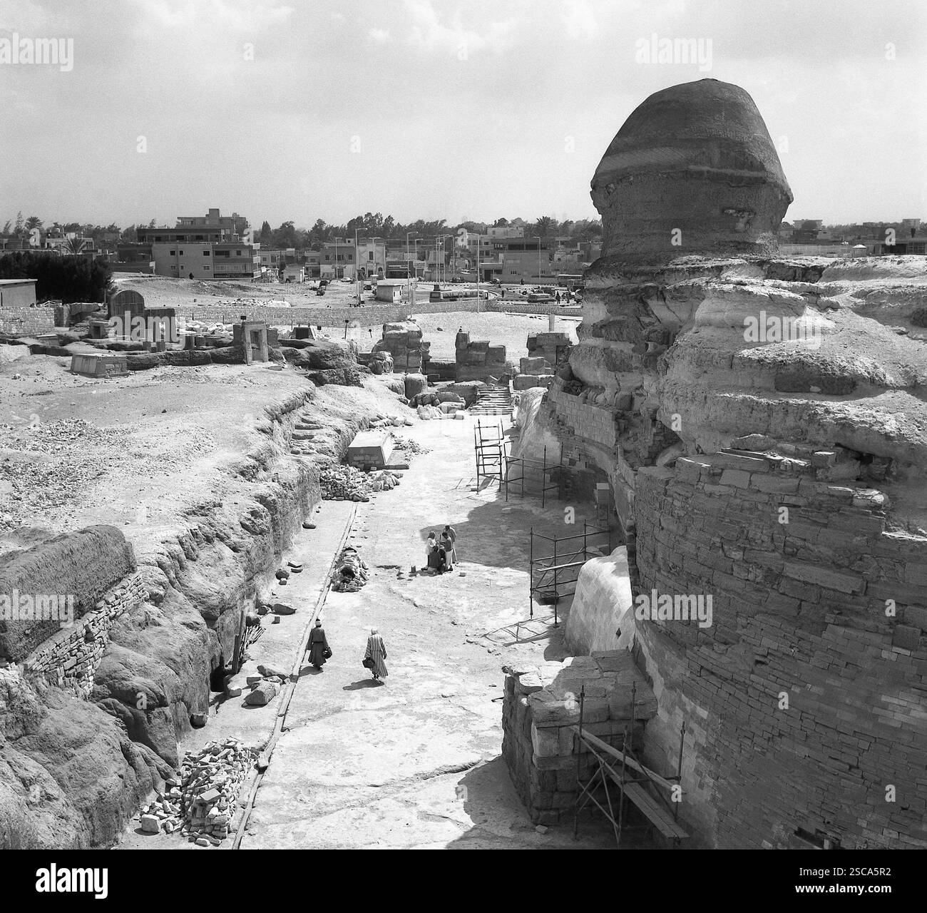 Great Sphinx of Giza from behind with view on Giza Stock Photo - Alamy