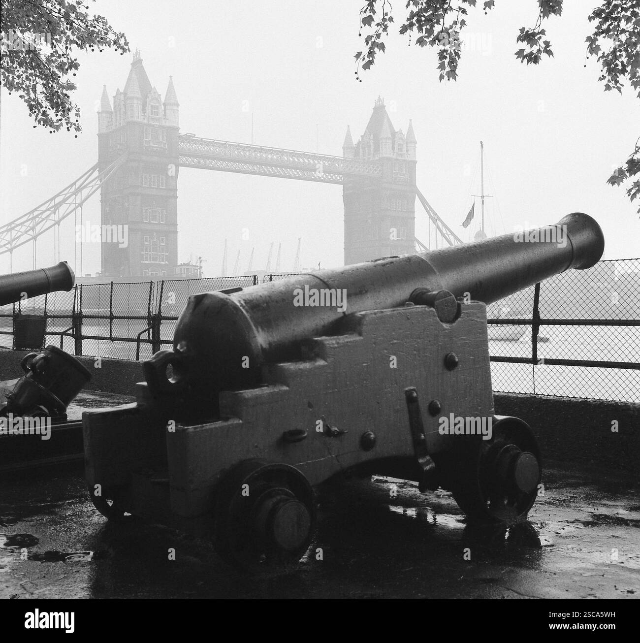 Cannon and Tower Bridge in London Stock Photo - Alamy