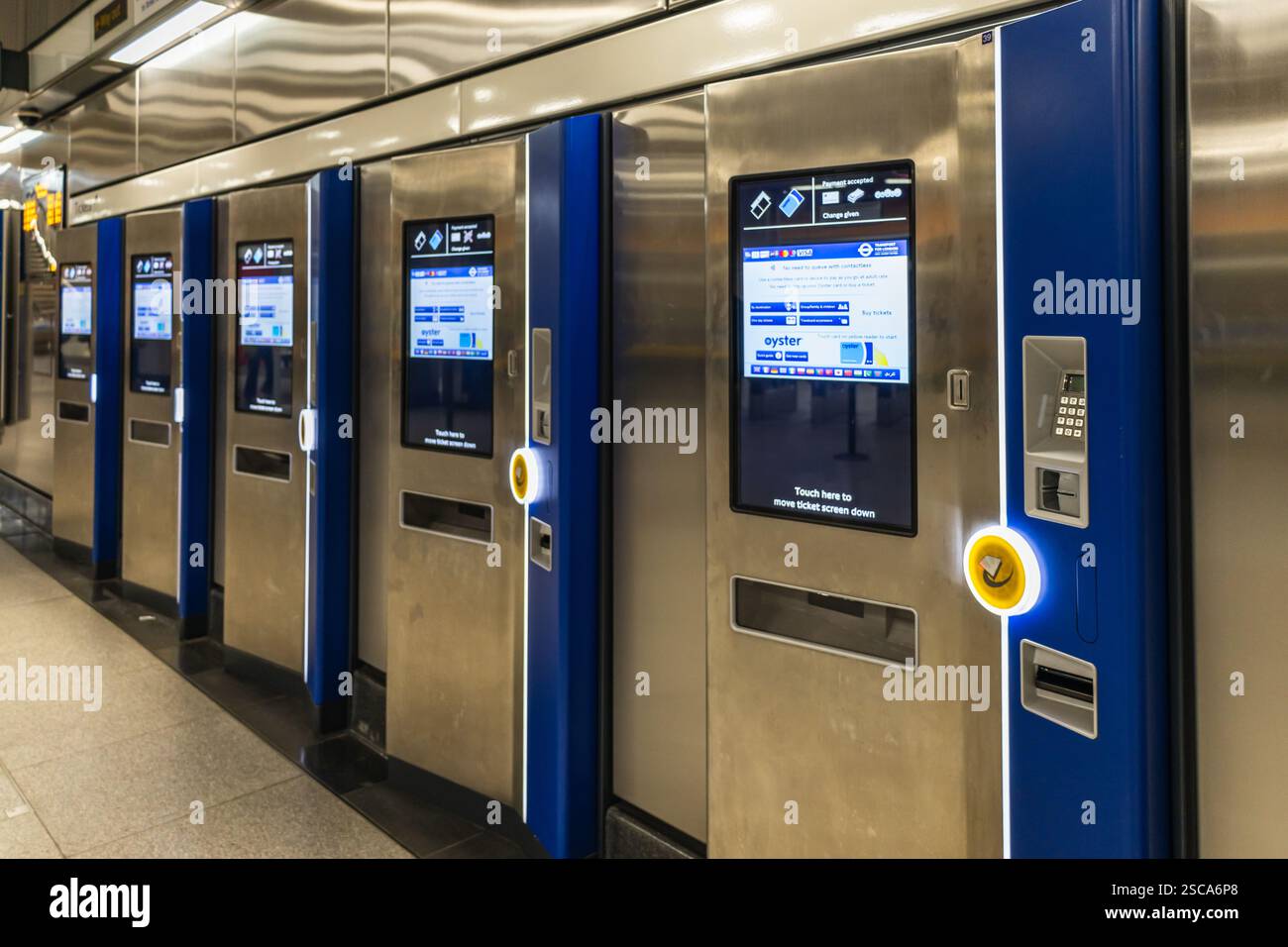 Automated Ticket Machines at a London Tube Station for Passengers ...