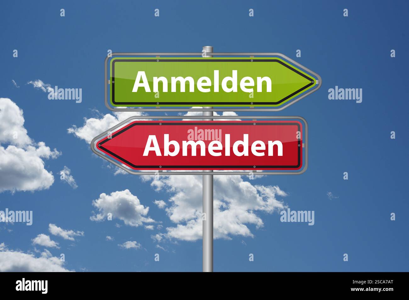 A signpost clearly indicating directions for both registration and ...