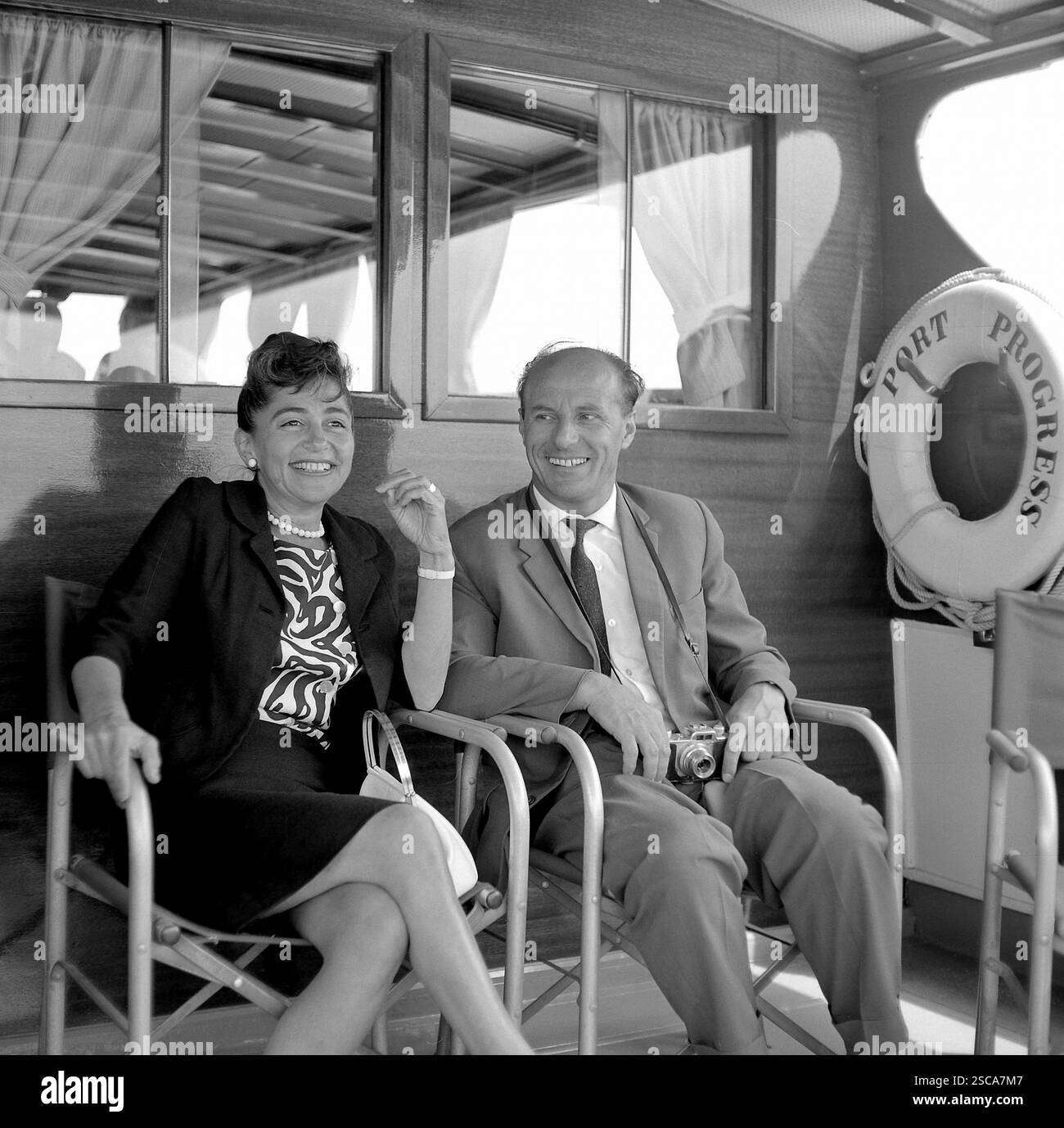 Tourist trip boat in Black and White Stock Photos & Images - Alamy