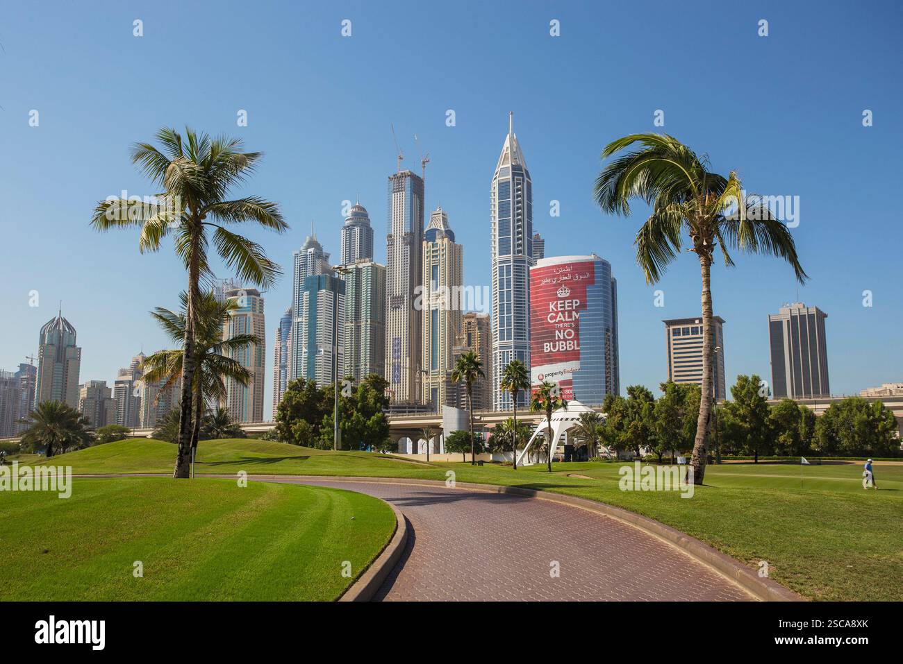 DUBAI, UAE - NOVEMBER 11: High rise buildings and streets nov 11. 2013 ...