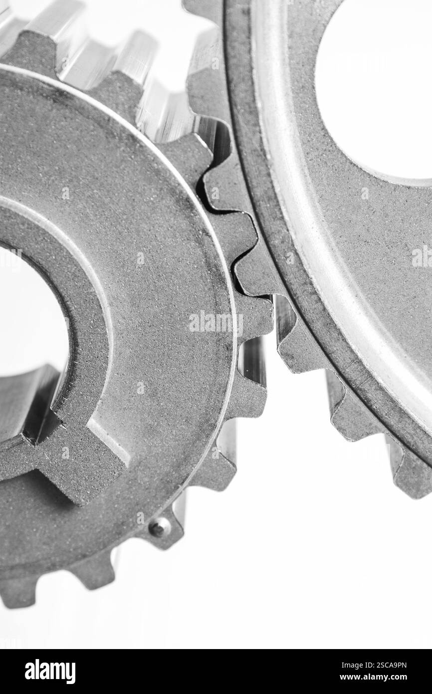 gears of mechanisms on a white background Stock Photo - Alamy
