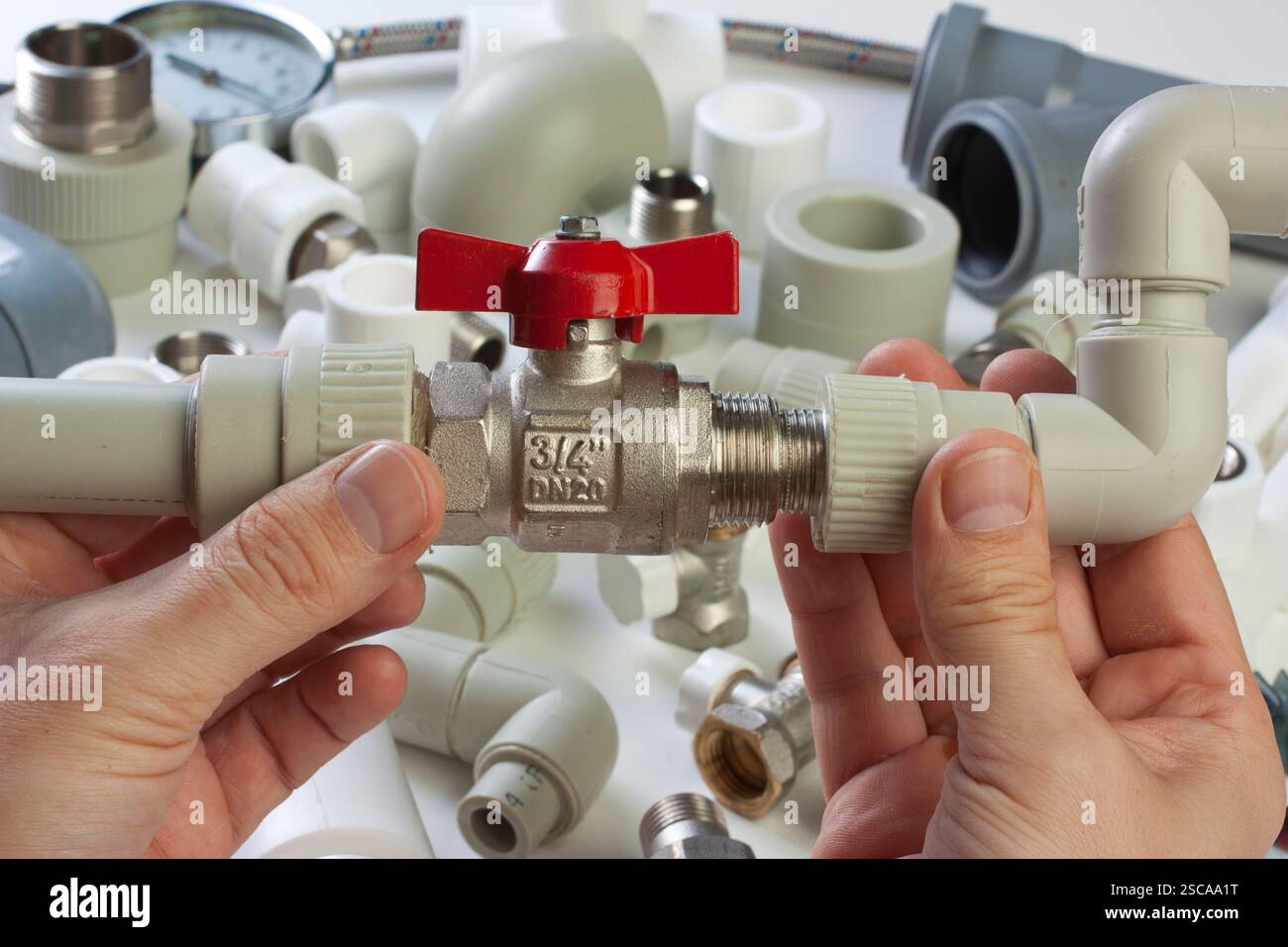 Plumbing fixtures and piping parts Stock Photo - Alamy